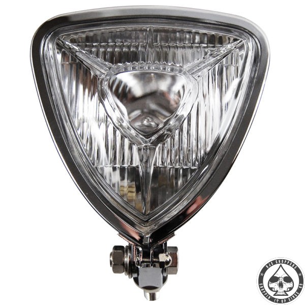 W&W triangle headlight, chrome - RJC Choppers