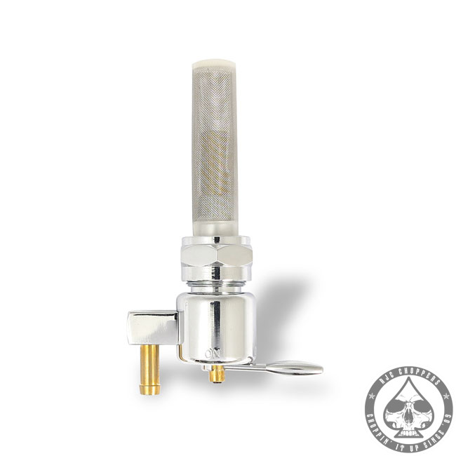 Monster Flow, Late style petcock, Down (Round/Chrome) - RJC Choppers