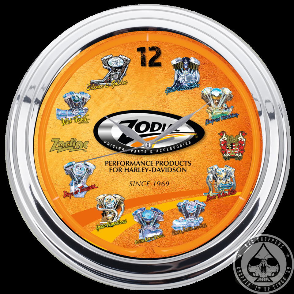 Zodiac "Through the time" Neon Clock - RJC Choppers