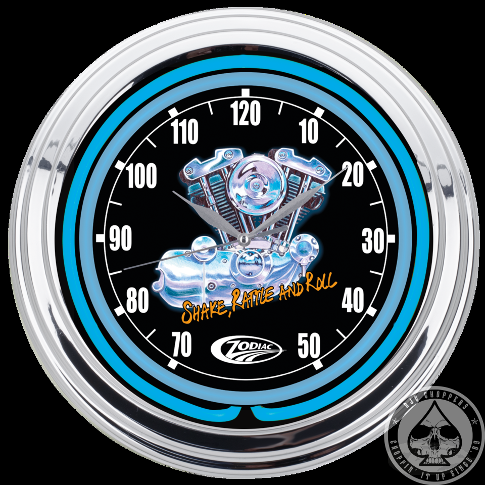 Zodiac "Ironhead" Neon Clock - RJC Choppers